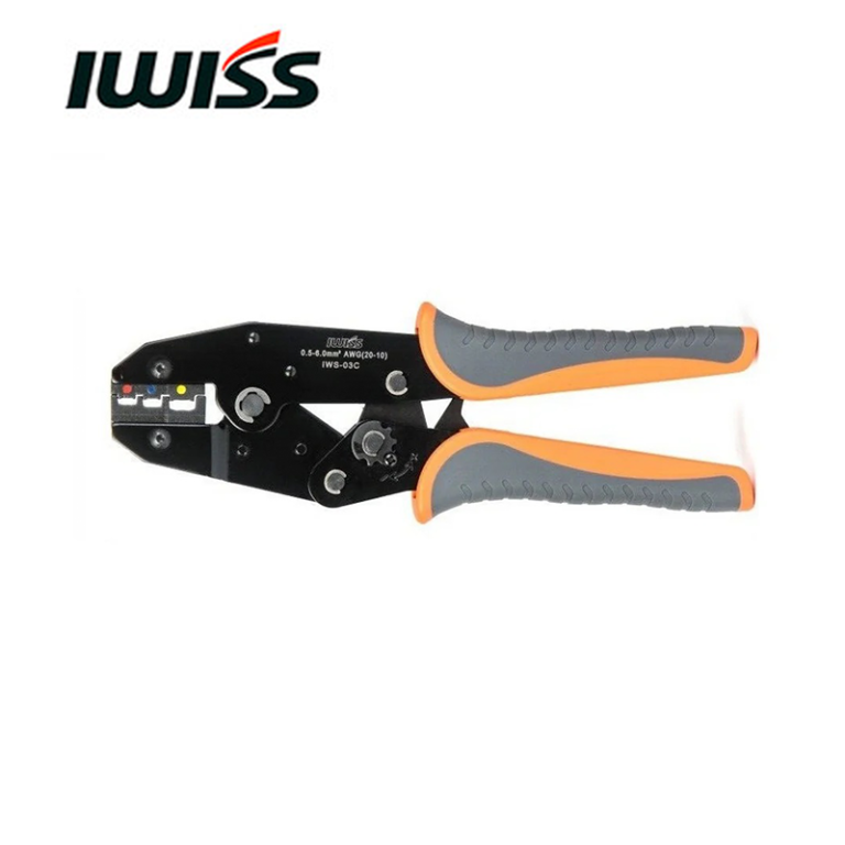 IWISS IWS-03C คีมย้ำหางปลาแบบมีฉนวน 0.5-6 ตร.มม. (20-10AWG)