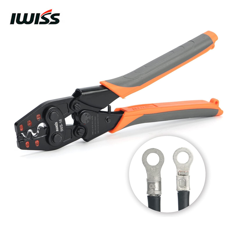 IWISS IWS-16 คีมย้ำหางปลา สำหรับหางปลาเปลือย 22-6 AWG (1.25-14 ตร.มม.)